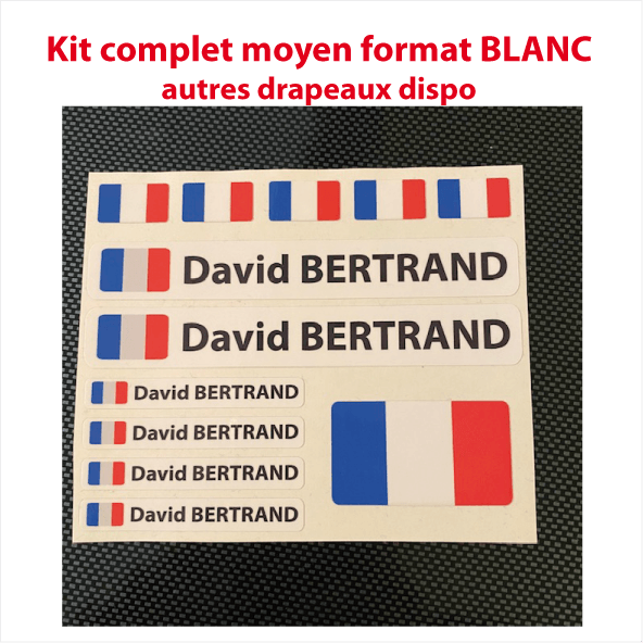 Planche Drapeaux et Lettrages Blanc imprimé – Lettrage Vélo